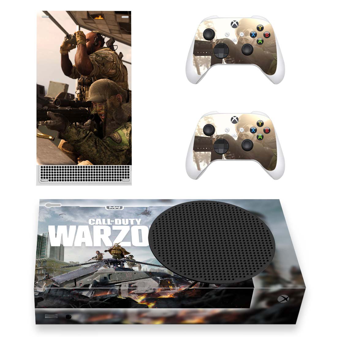 COD Warzone decal skin sticker for Xbox Series S console with controllers