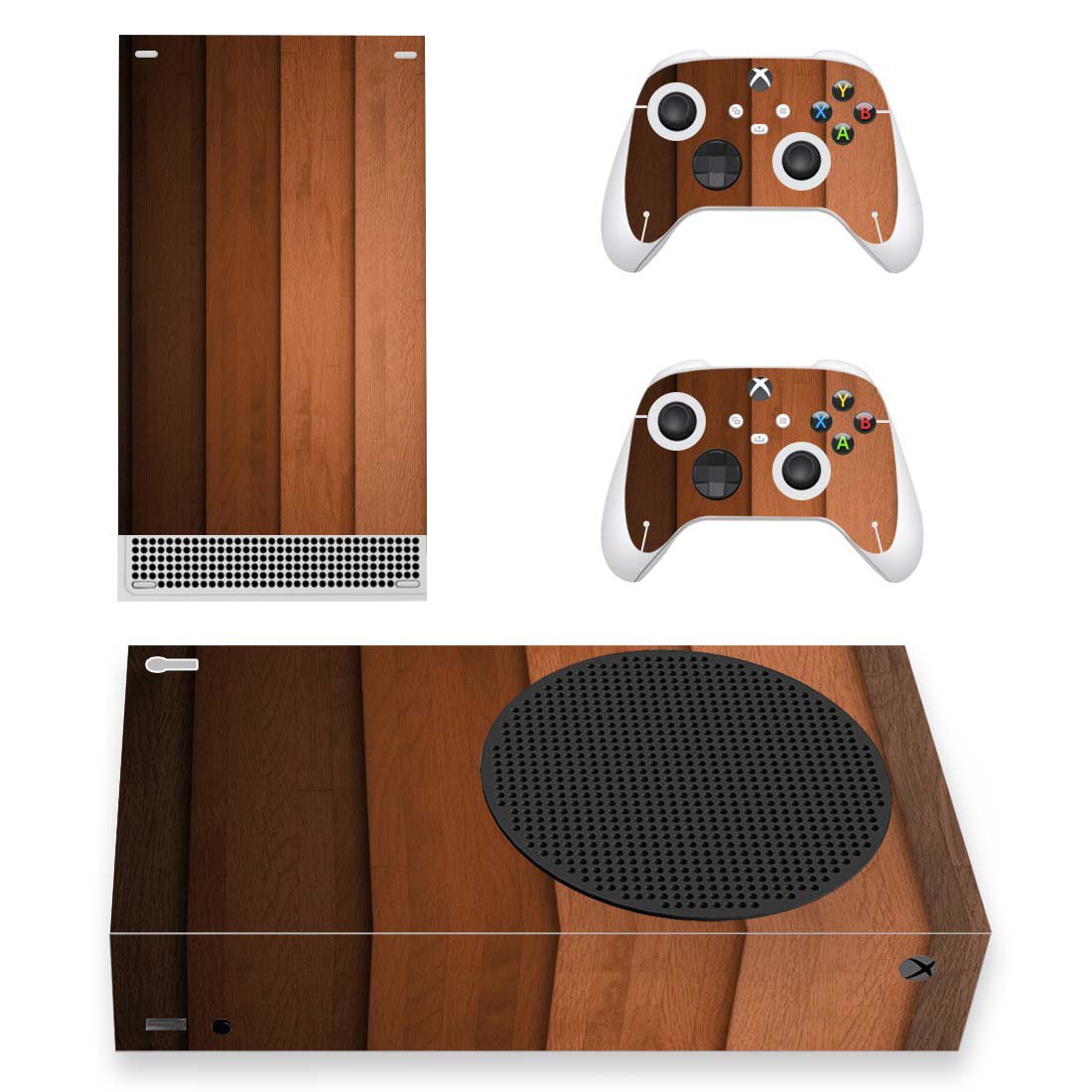 Wood Texture decal skin sticker for Xbox Series S console with controllers