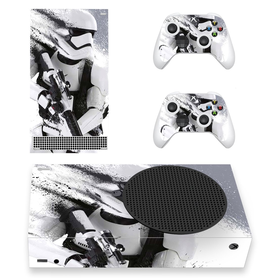 Storm Trooper decal skin sticker for Xbox Series S console with controllers
