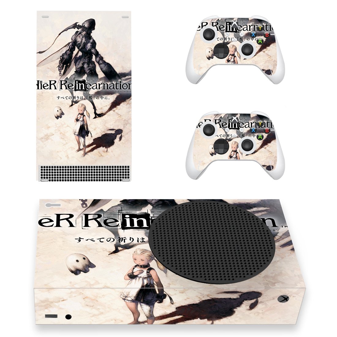 NieR Automata decal skin sticker for Xbox Series S console with controllers