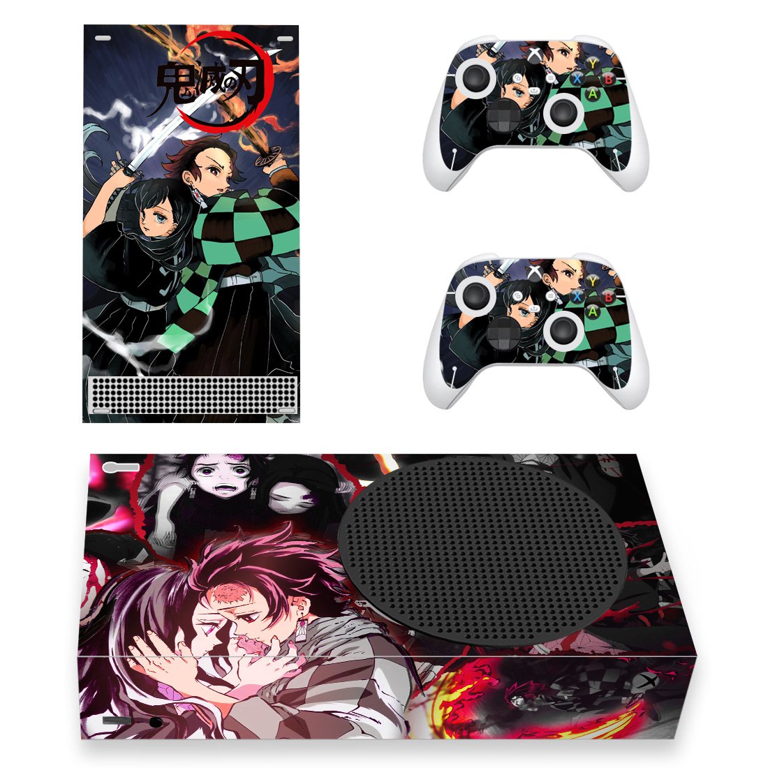 Demon Slayer decal skin sticker for Xbox Series S console with controllers