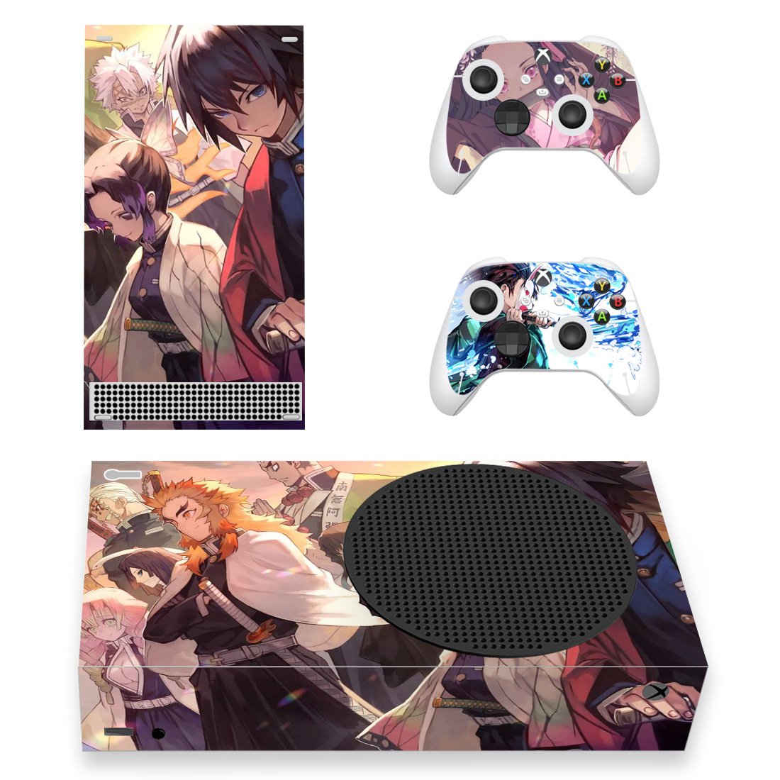 Demon Slayer decal skin sticker for Xbox Series S console with controllers