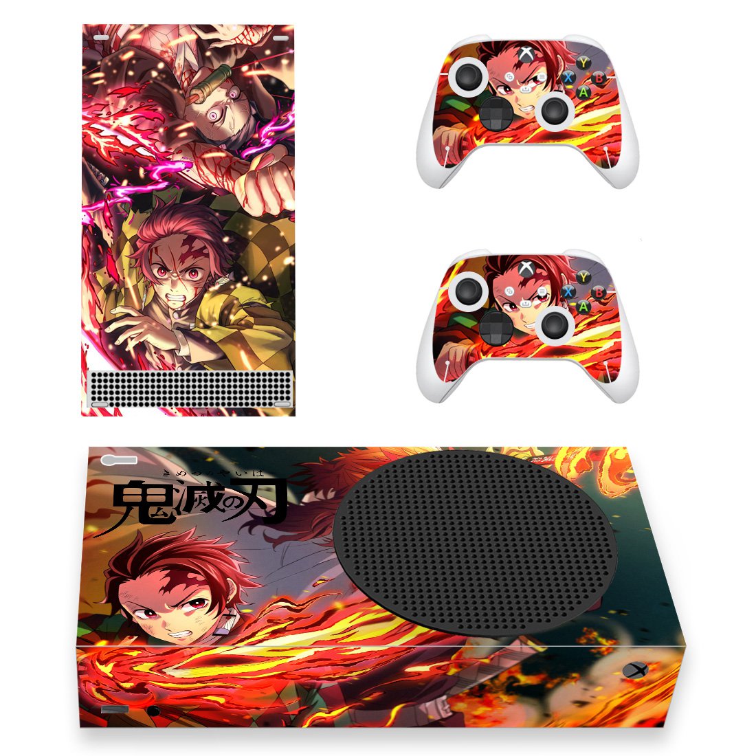Demon Slayer decal skin sticker for Xbox Series S console with controllers