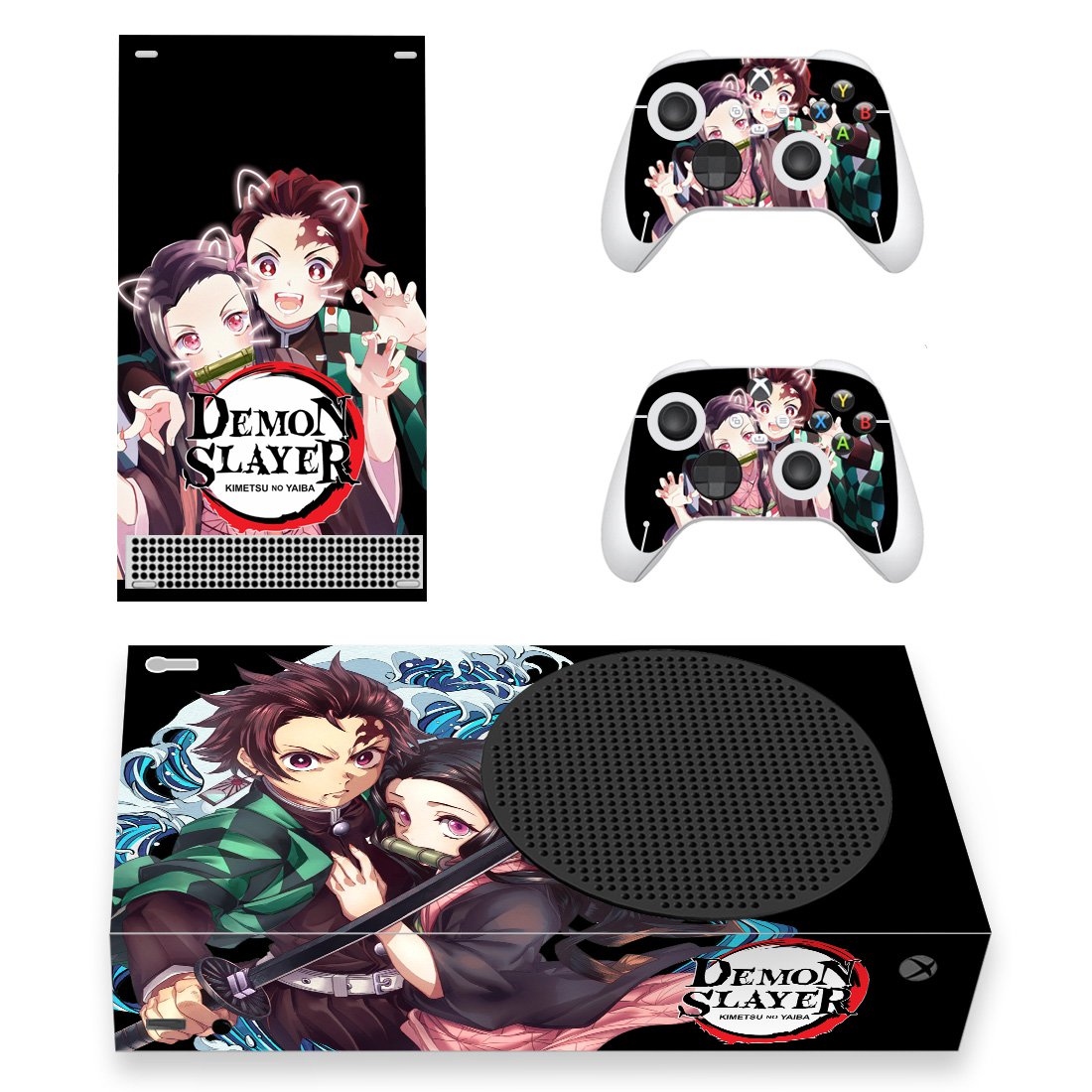 Demon Slayer decal skin sticker for Xbox Series S console with controllers