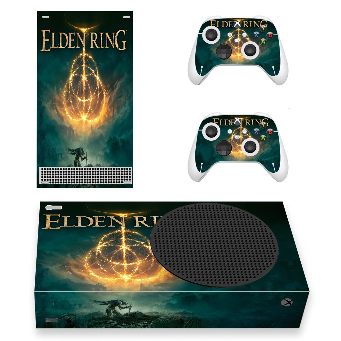 Elden Ring decal skin sticker for Xbox Series S console with controllers