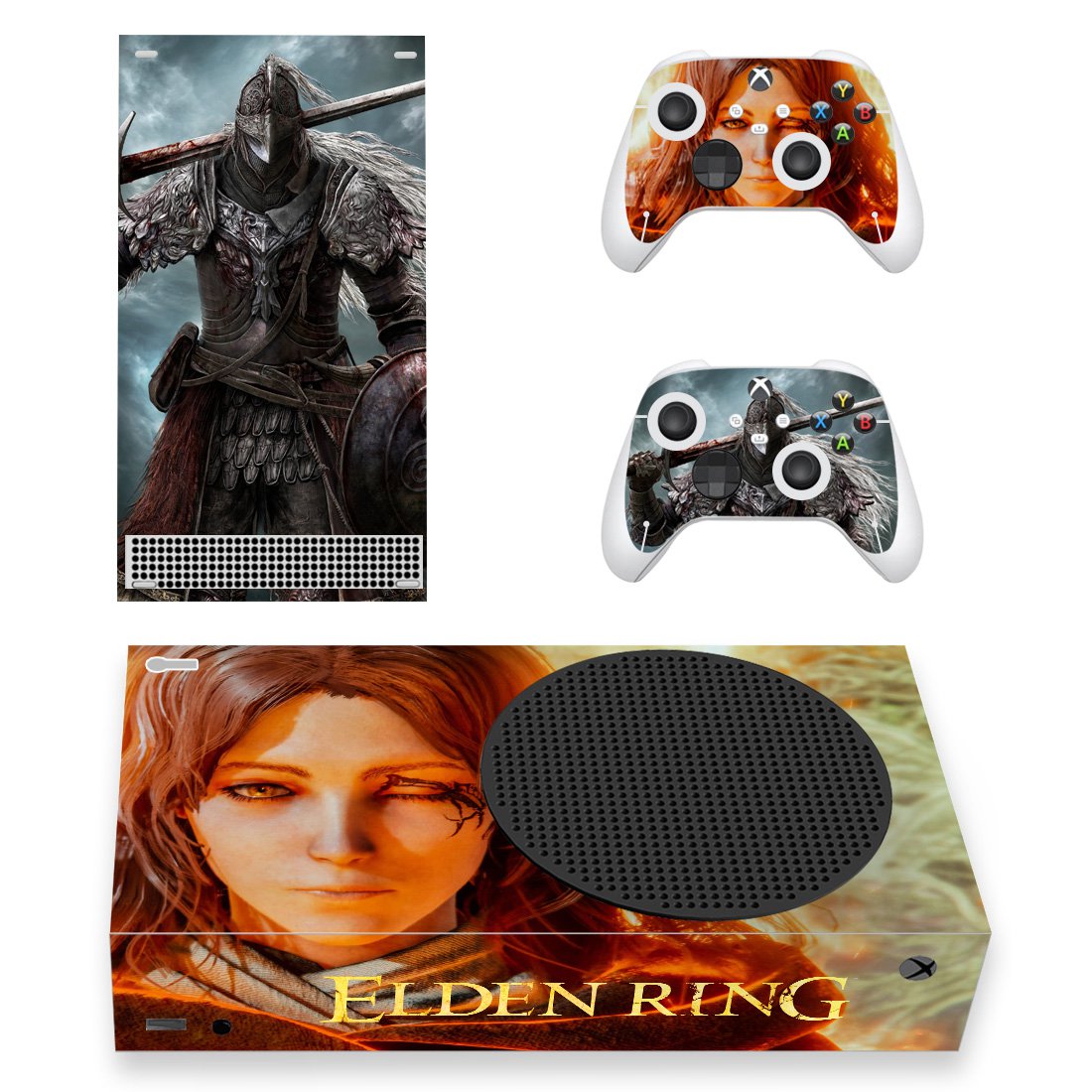 Elden Ring decal skin sticker for Xbox Series S console with controllers
