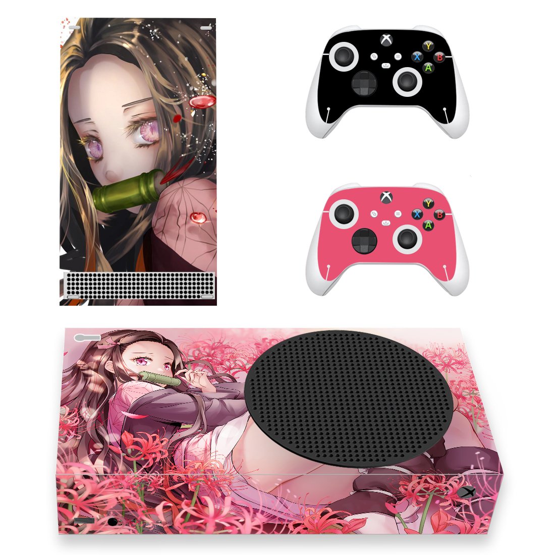 Demon Slayer decal skin sticker for Xbox Series S console with controllers