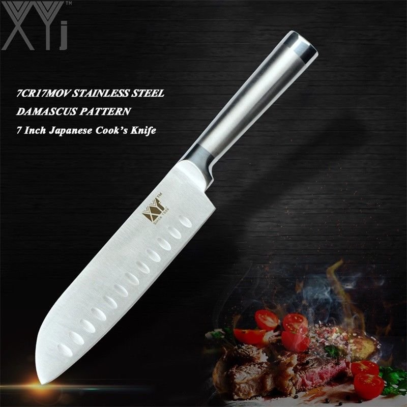 Japanese Stainless Steel Kitchen Knife Santoku Bread Chef Slicing ...