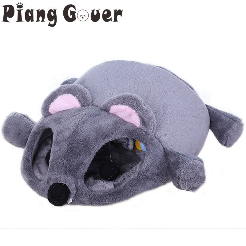 Gray Mouse Shape Cat Beds Warm Cat House Animal Pet Grey Sleeping Bag