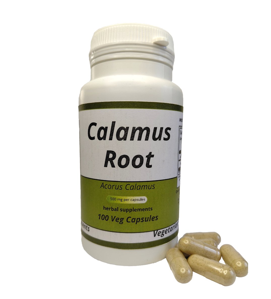 Calamus Root (Acorus Calamus) 100 Capsules - 500 mg 100 Vegan Capsules ...