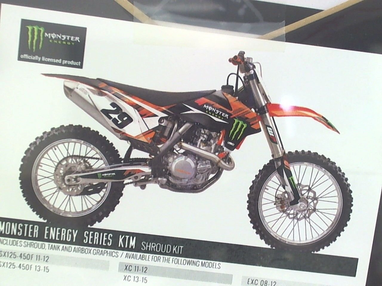 Factory Effex Monster Energy 2015 Shroud Decal Graphics Kit KTM SX XC ...