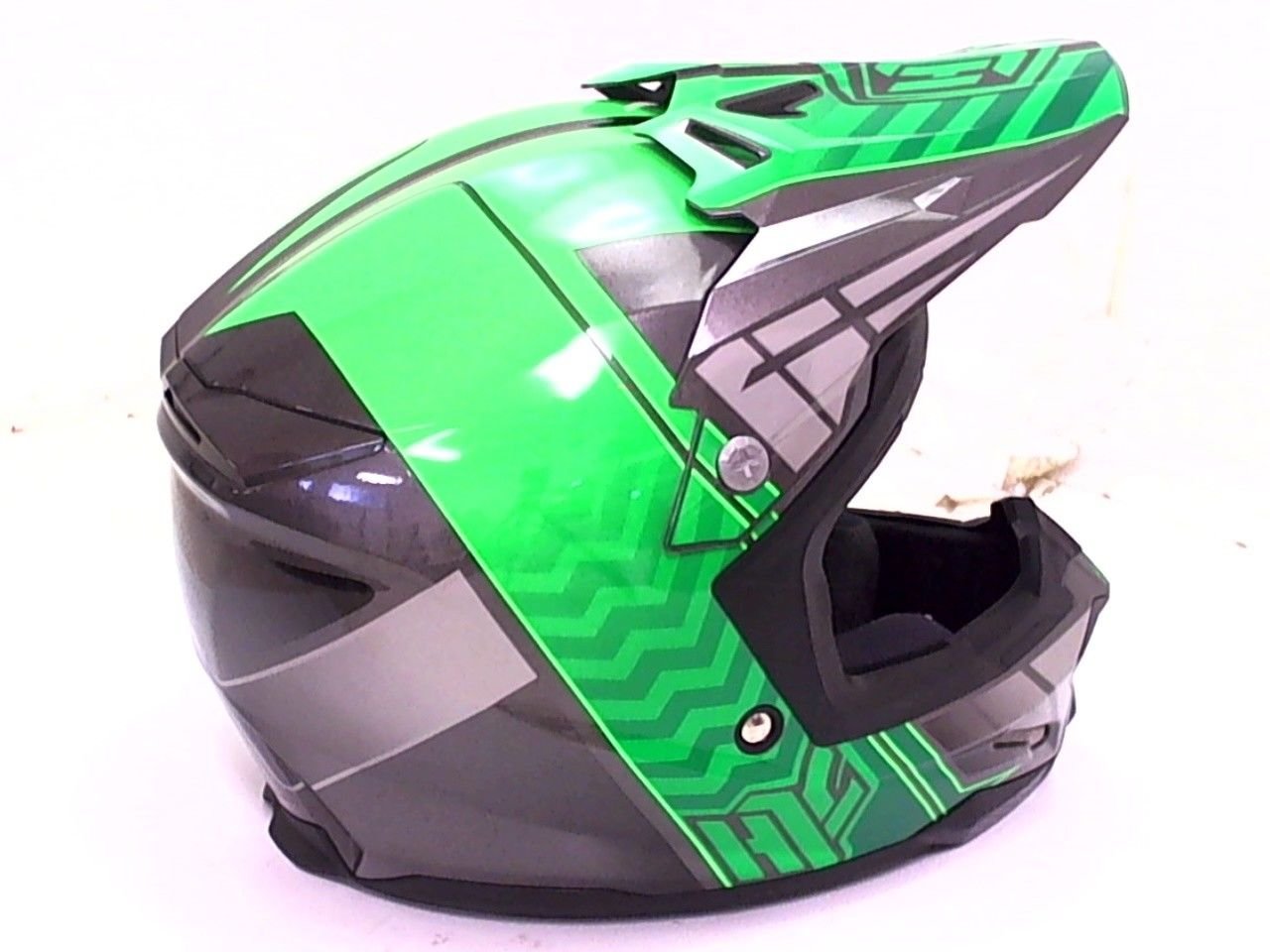 HJC CL-X7 Cross-Up MC4 Silver & Green MX Motocross Offroad Motorcycle ...