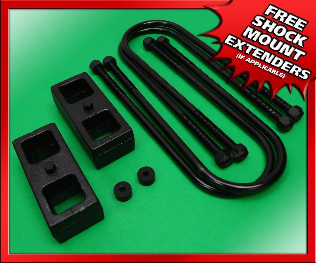 2002-2013 Dodge Ram 1500 2500 3500 Rear Lift Kit 3" Steel Blocks w/ U ...