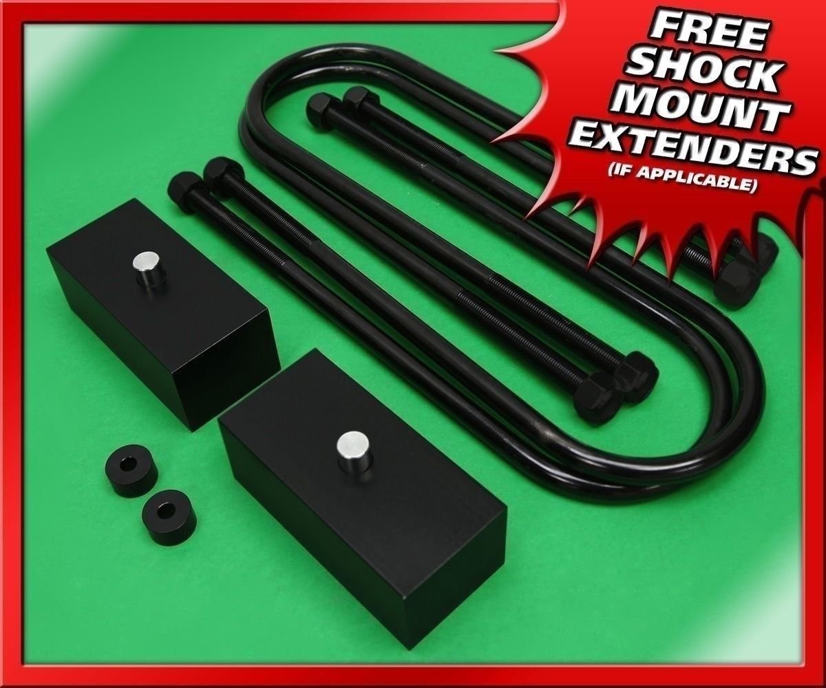1997-2003 Ford F-150 Rear Lift Kit 1.5" Billet Aluminum Blocks w/ U ...