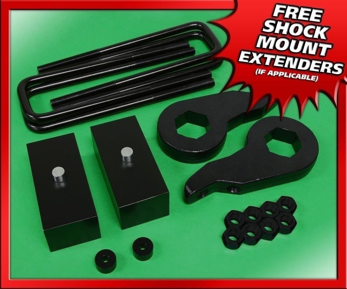 99-07 Silverado Sierra 1500 4x4 6-Lug 1-3" F + 1.5" R Aluminum Blocks ...