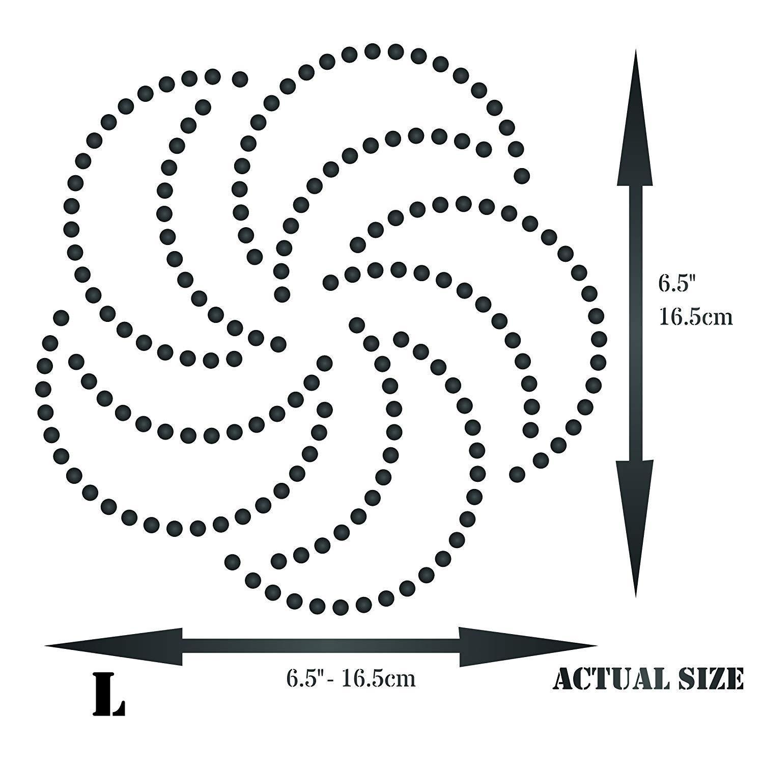 Rhinestone Spiral Stencil Reusable Wall Template Furniture Fabric Glass ...