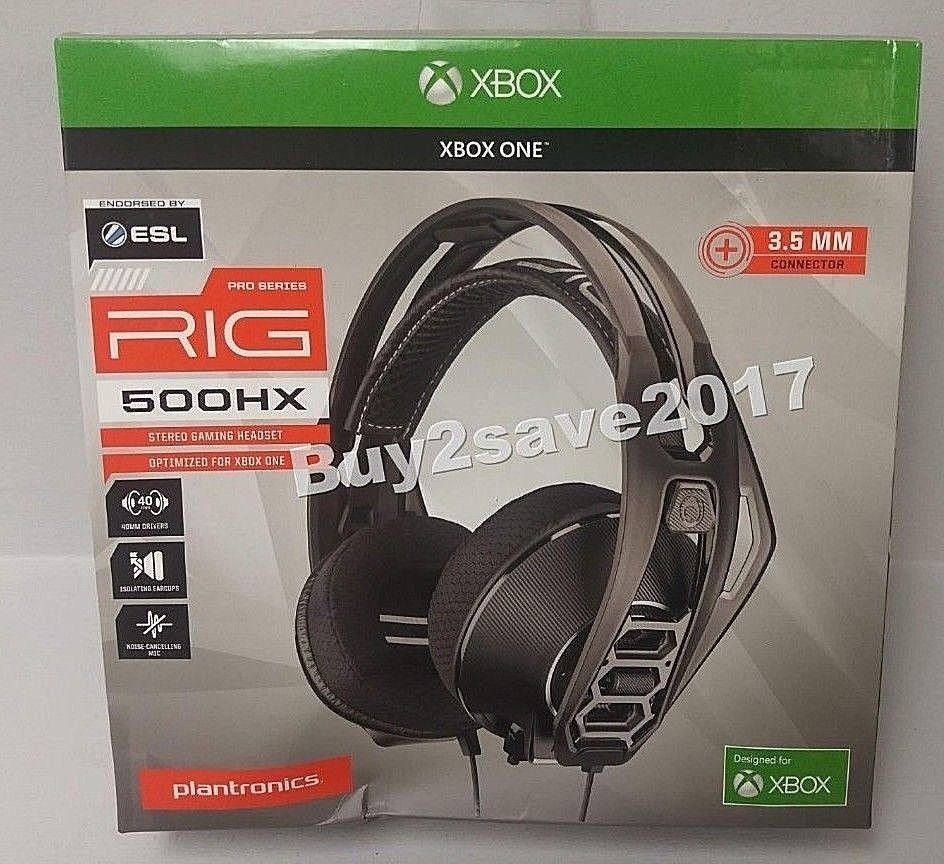 Plantronics RIG 500HX Stereo Gaming Headset for Xbox One, Black