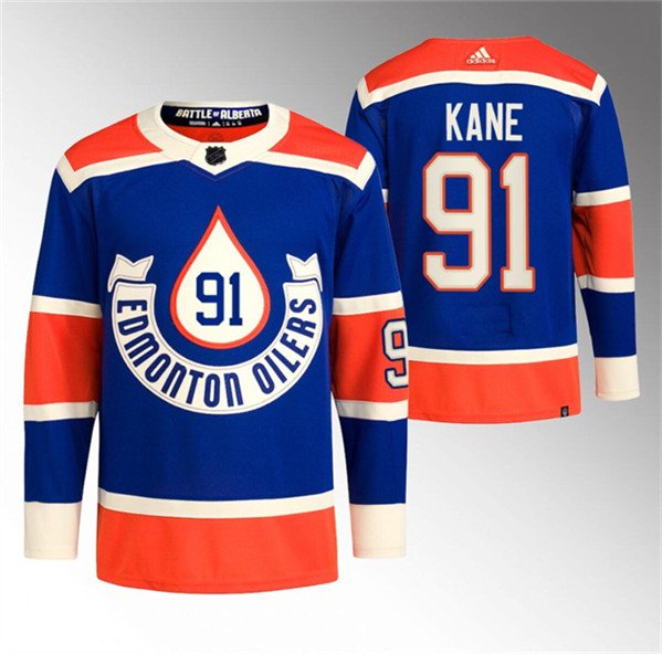Men's Edmonton Oilers #91 Evander Kane 2024 Royal Heritage Classic ...