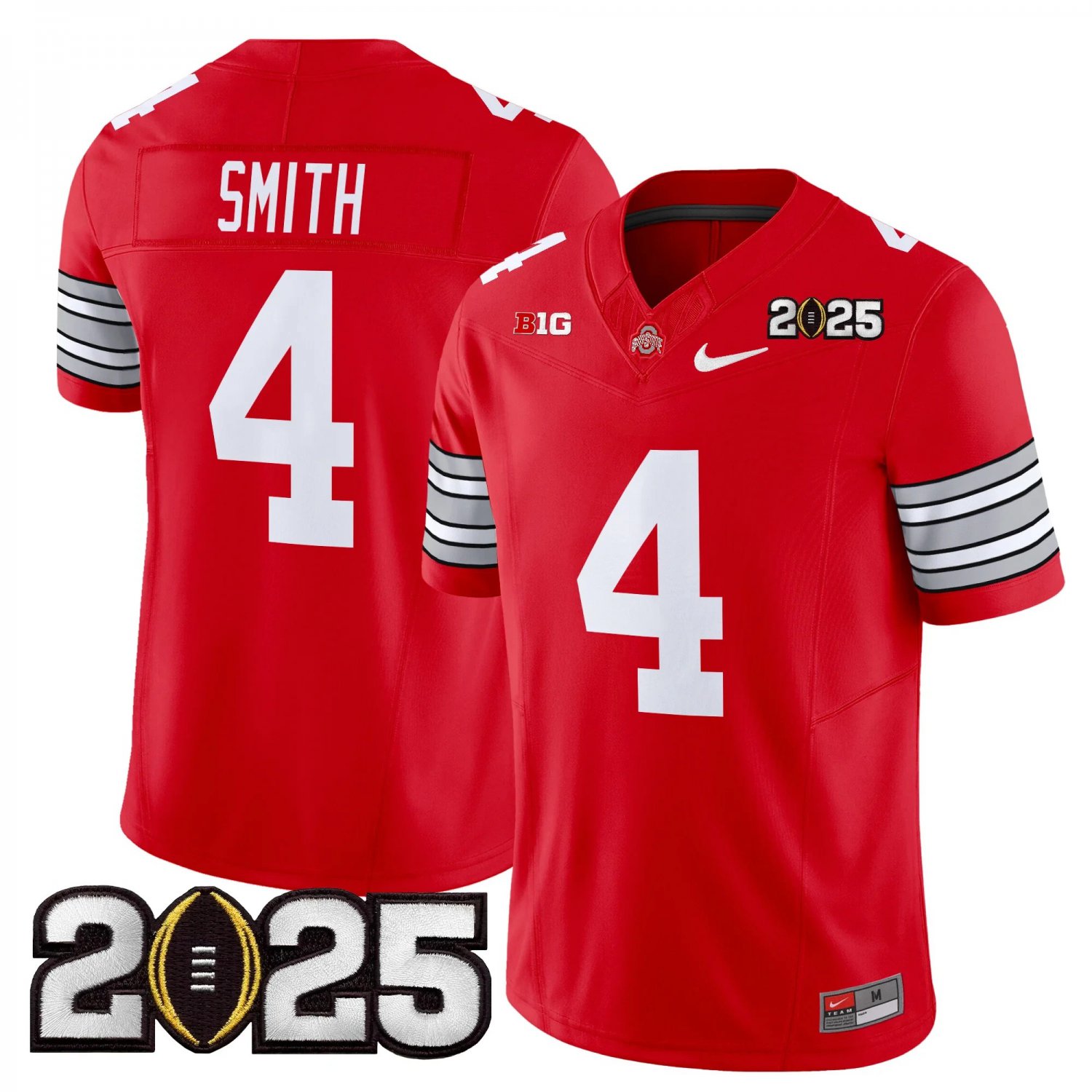 Men's Smith #4 Ohio State Buckeyes 2025 Red Vapor Limited Stitched ...