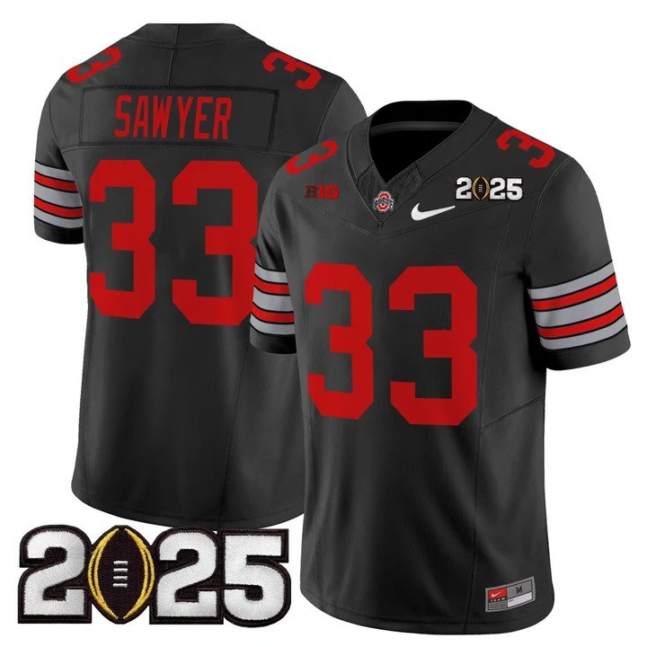 Men's Jack Sawyer #33 Ohio State Buckeyes 2025 Black Vapor Limited ...