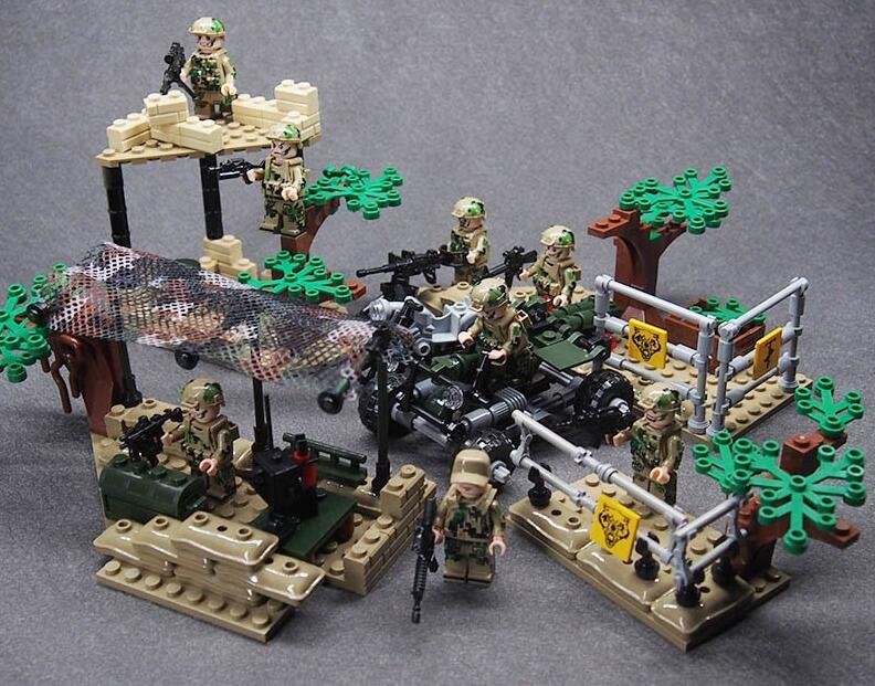 American Base in Africa Battle Soldiers Fortness Lego Military Set ...