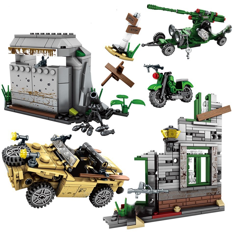 Miltiary Base Fortress Set Truck Vehicle Compatible Lego Military Base