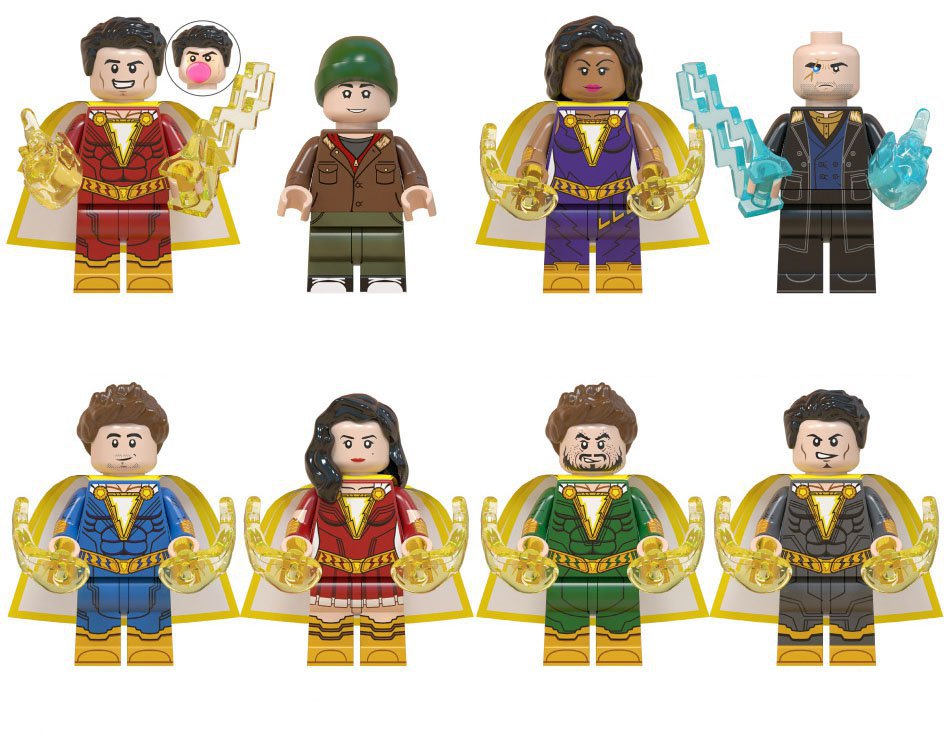 8pcs Shazam Mary Billy Batson Darla Dudley Minifigures Fit Lego DC ...