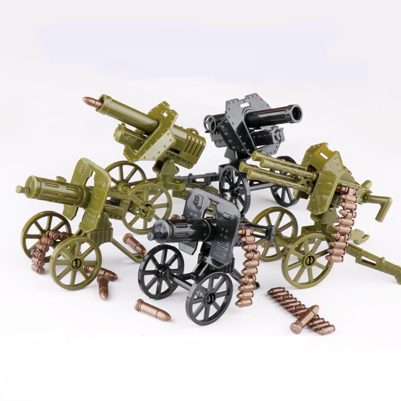 WW2 Military Set Weapons Cannons American German Army Building Toys