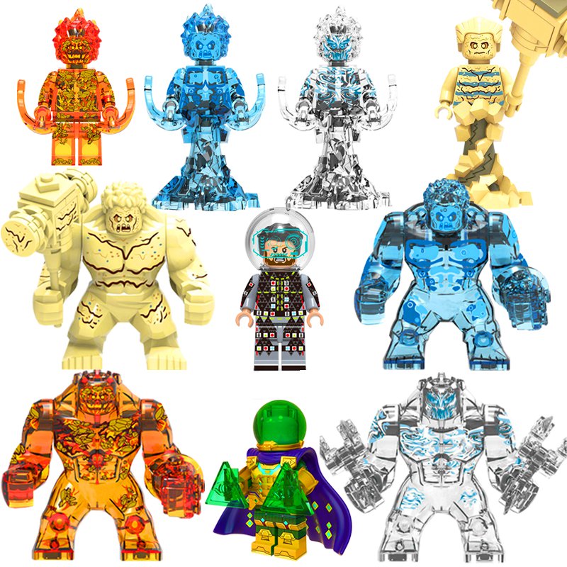 All Spiderman Far From Home Water Earth Fire Wind Element Figures ...