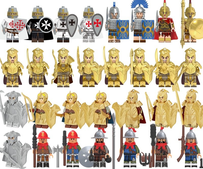 New Europe Medieval Knights Ancient Chinese Soldiers Elf Warriors Lego ...