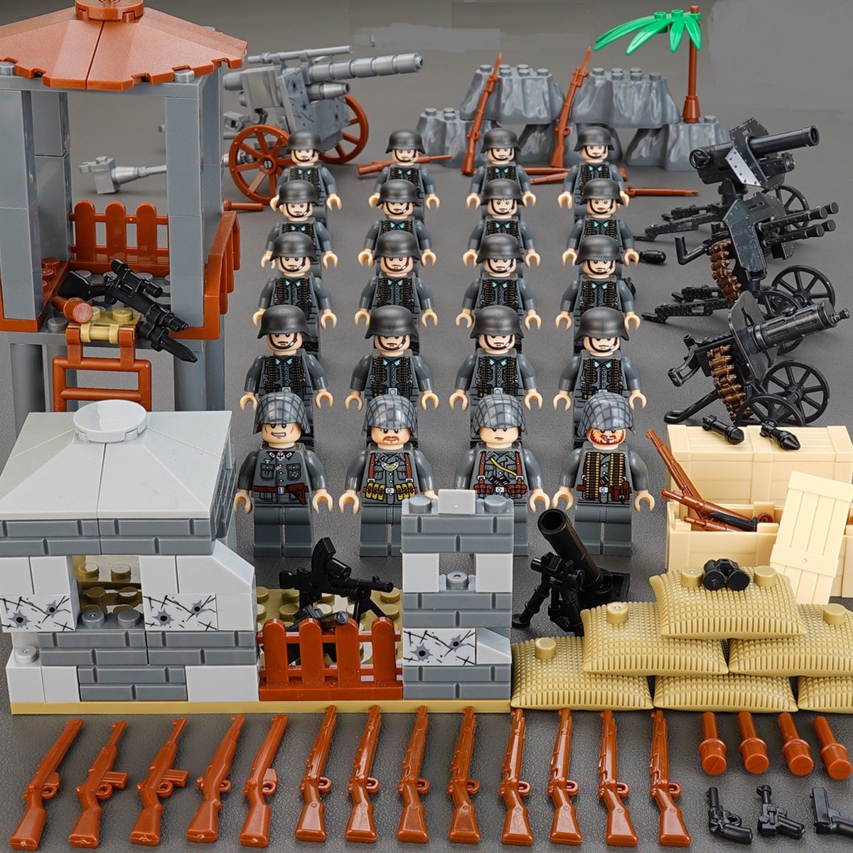 New WW2 German Army Military Base Weapons Compatible Lego