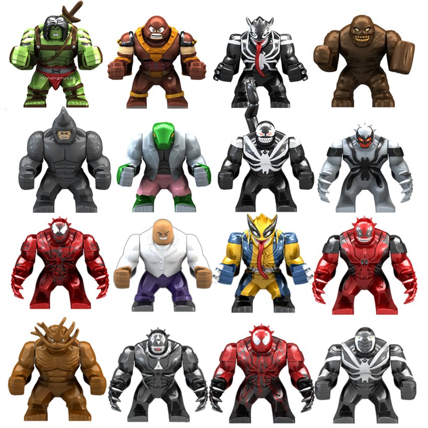 16pcs Superhero Venom Carnage Groot Wolverine Clayface Rhino Lizard ...
