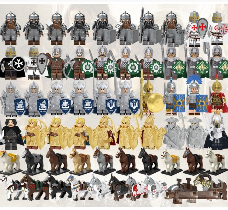 All of the Ring Hobbit Rohan Soldiers Dwarf Worriers Knights Horses ...