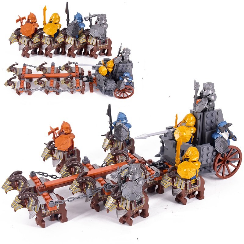 New Lord of The Rings Dwarf Goat Mount Chariot Army Compatible Lego