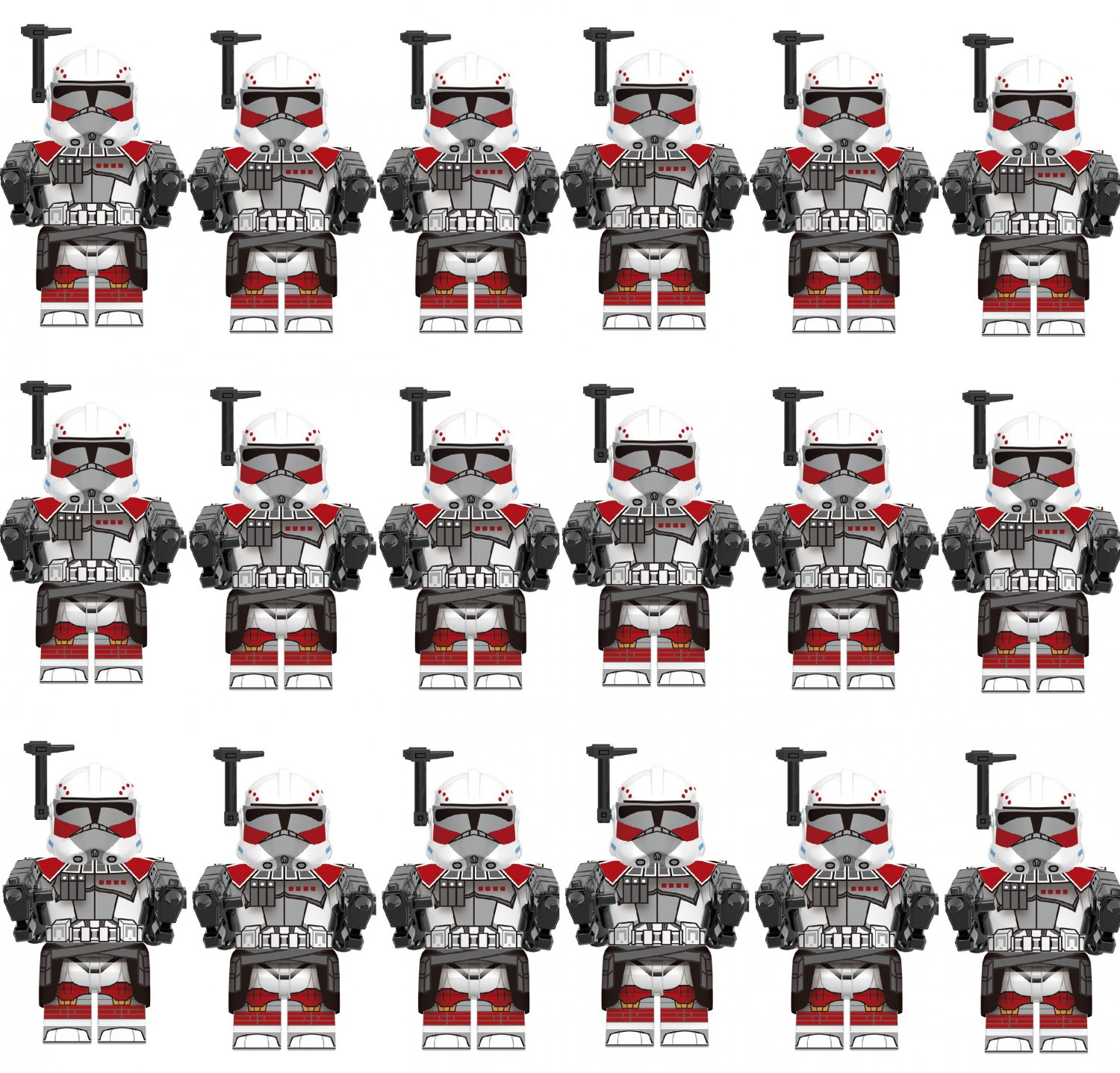 18pcs Star Wars ARC Clone Trooper Commander Hammer Minifigures