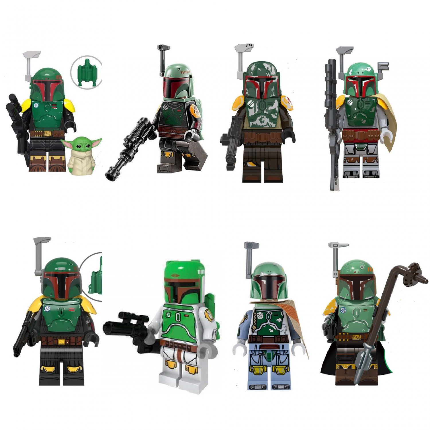 8pcs Boba Fett Minifigures