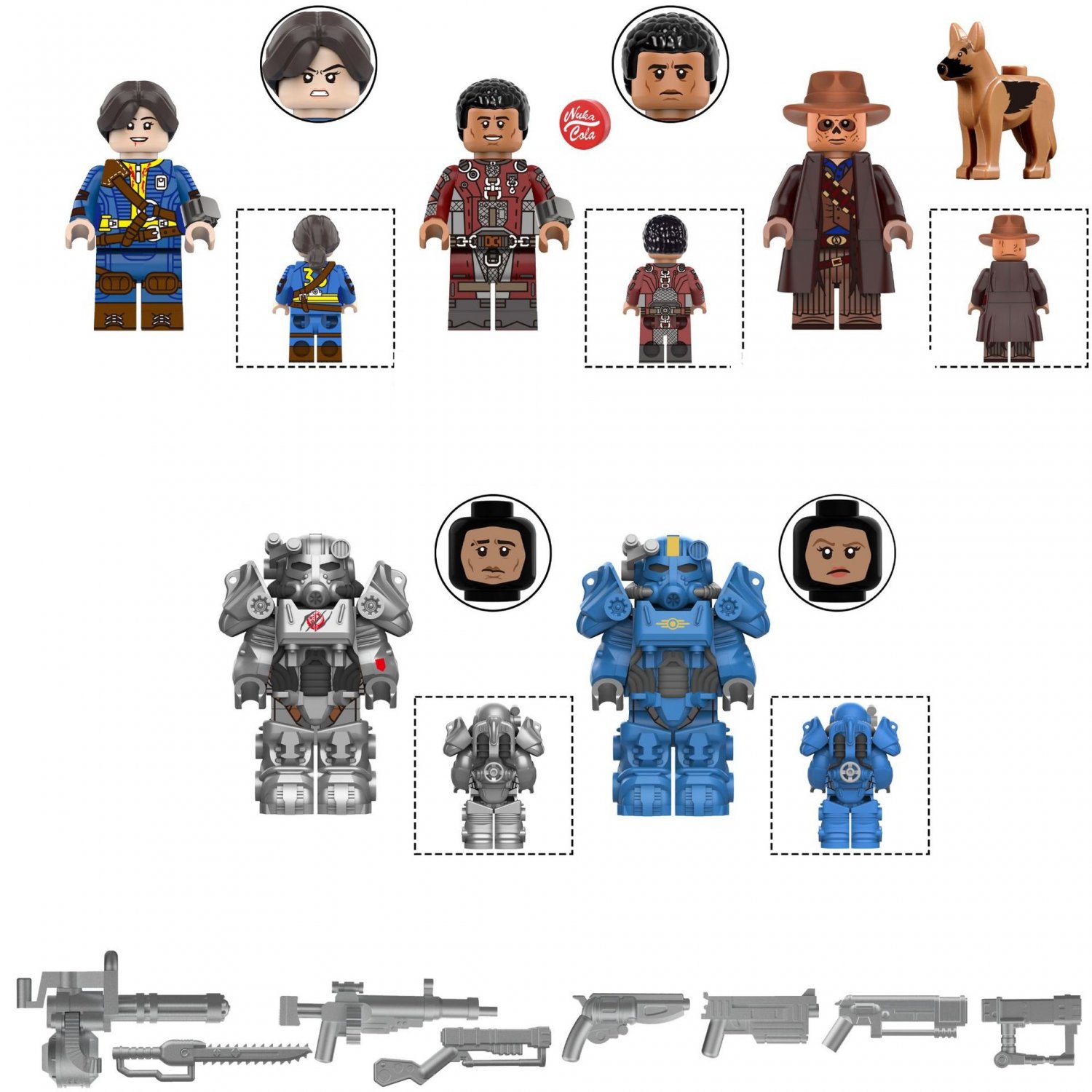 Fallout Season 1 character Minifigures America TV Sets