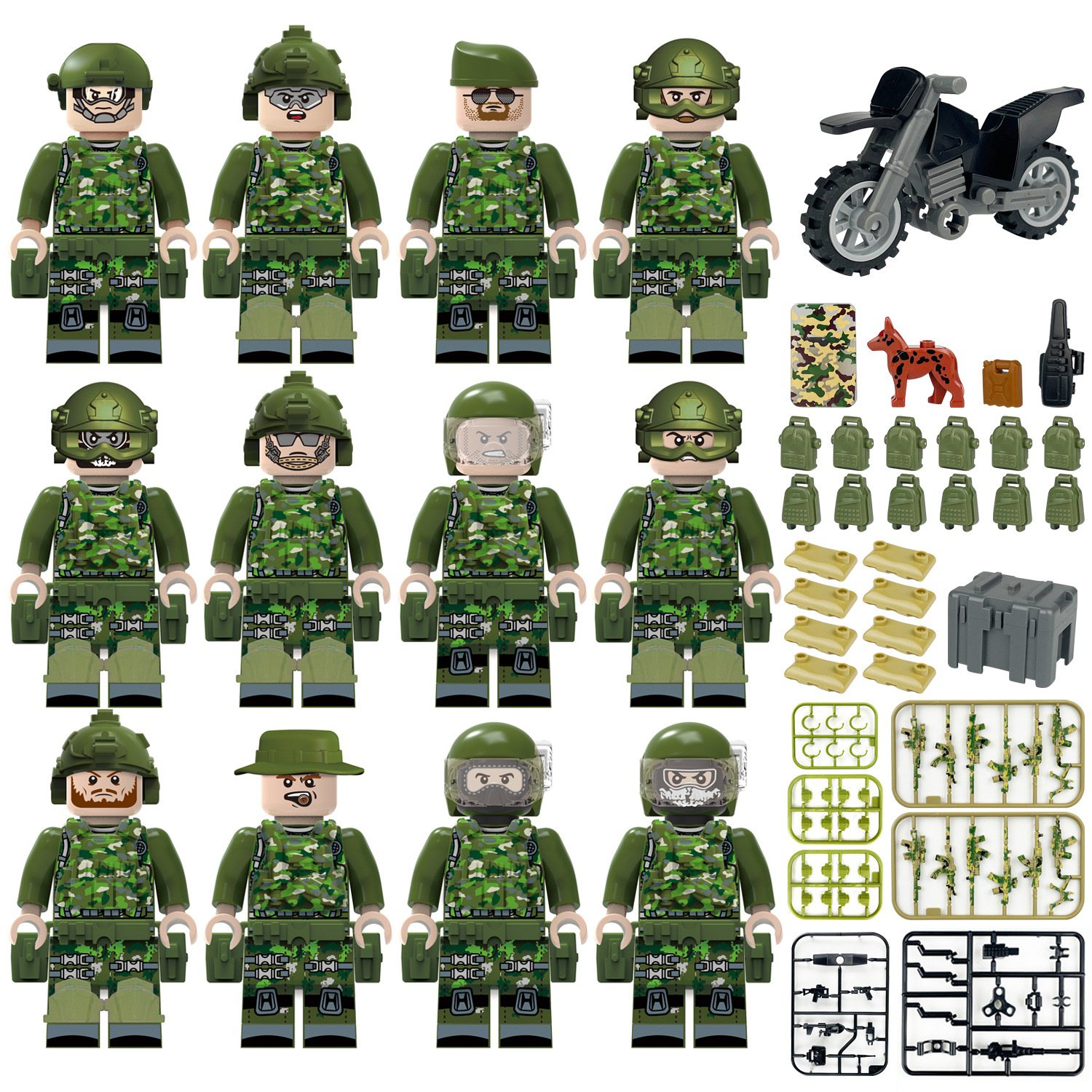 Heavy Camouflage Special Commando Minifigures Military Special Force Sets
