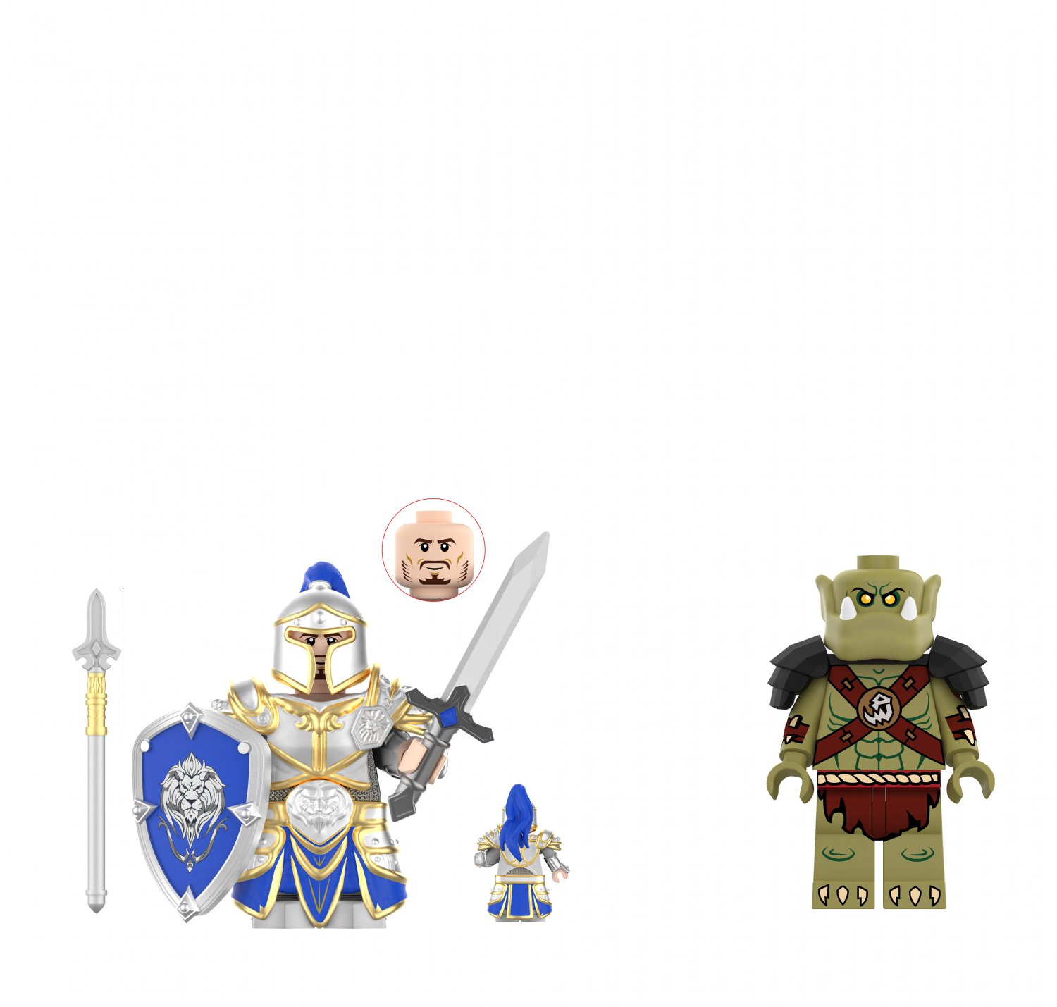 Stormwind City Guard and Orc Soldier Minifigures World of Warcraft ...