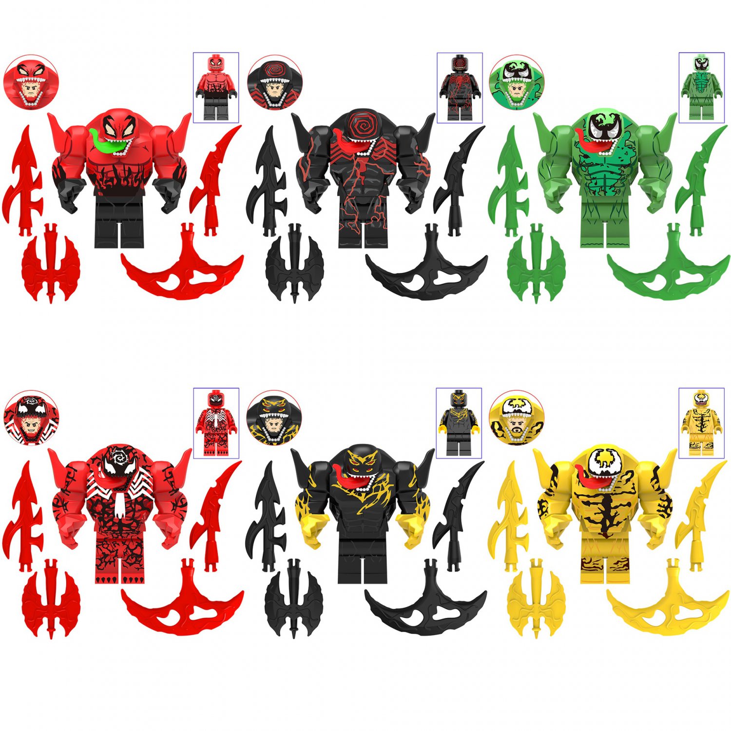 Toxin Absolutely Carnage Sleeper Phage Minifigures Venom Symbiotic ...