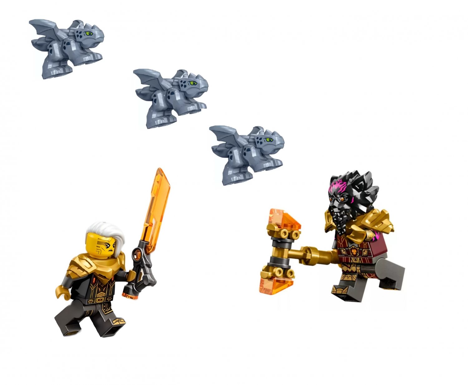 Empress Beatrix Riyu and Lord Ras Mnifigures Ninjago Movie Set