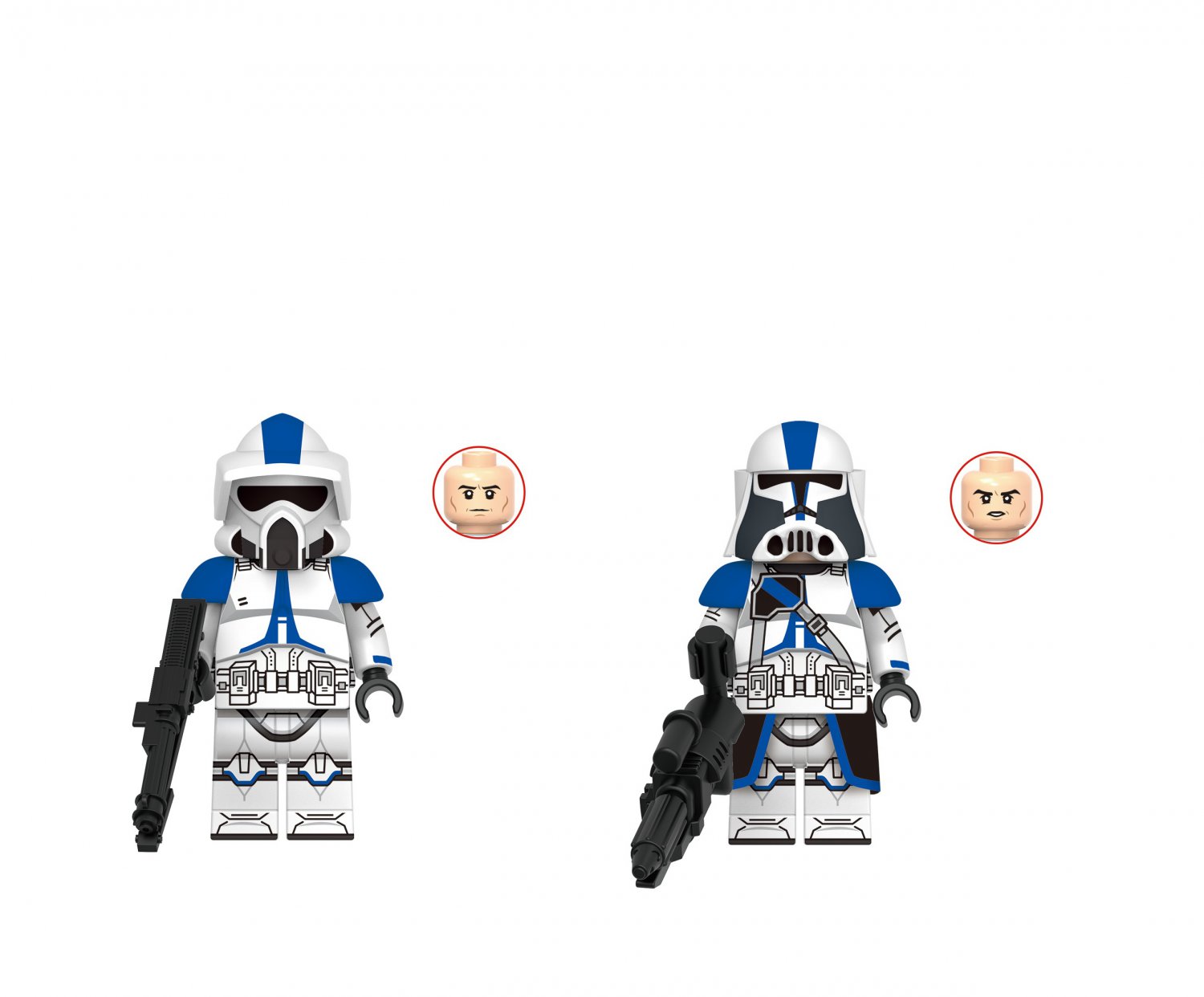 501st ARF Trooper and 501st Heavy Trooper Mnifigures Star Wars TV Sets