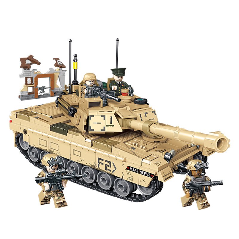 M1A2 Abrams Main Battle Tank Minifigures America Heavy Tank Toy