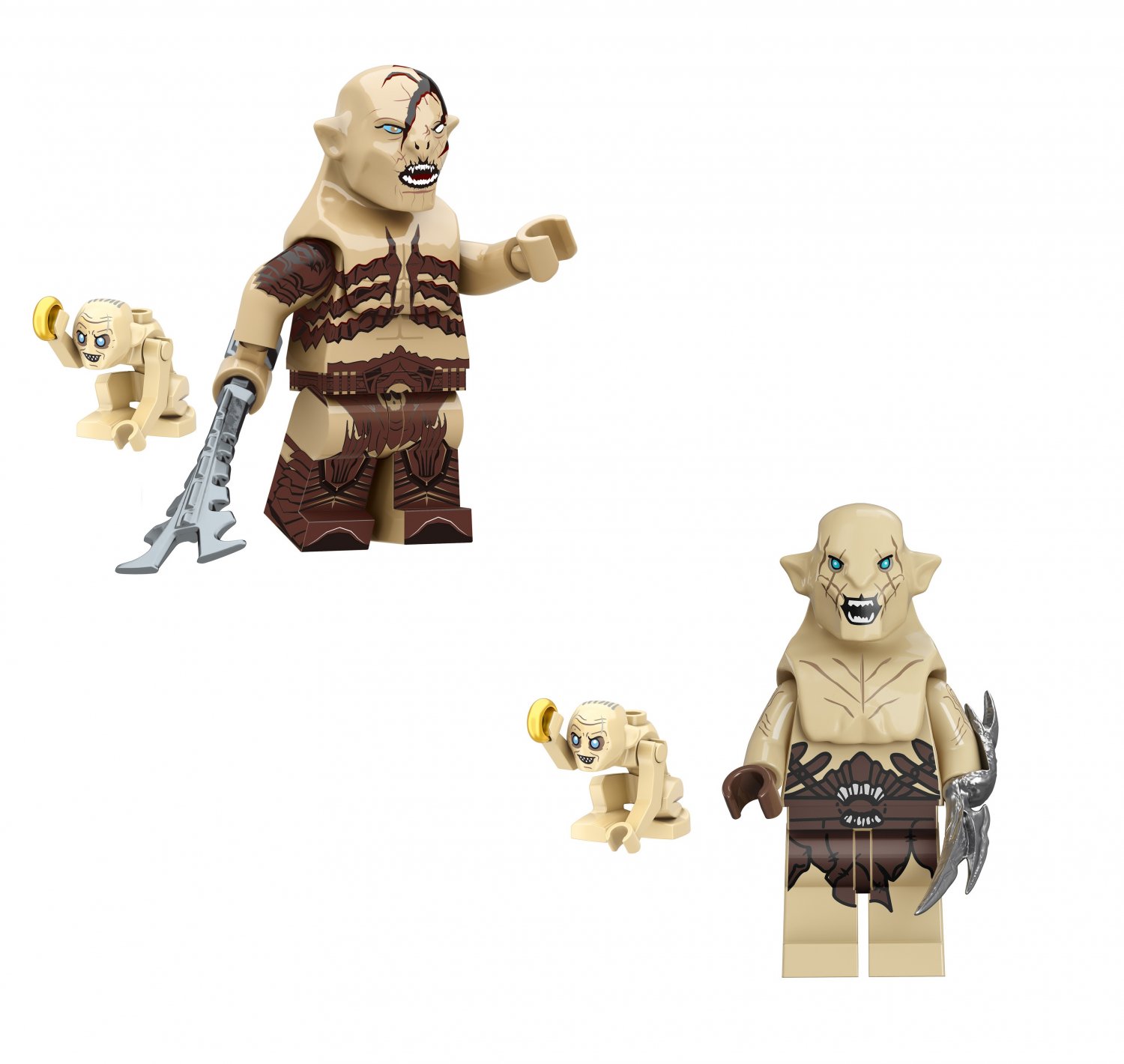 Bolg and Azog Minifigures The Lord of the Rings Orc Sets
