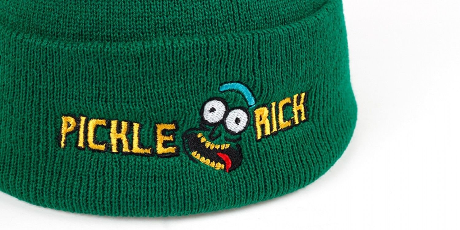 Pickle Rick Beanie Knitted Hat Green Hat Rick and Morty Hats Elastic ...