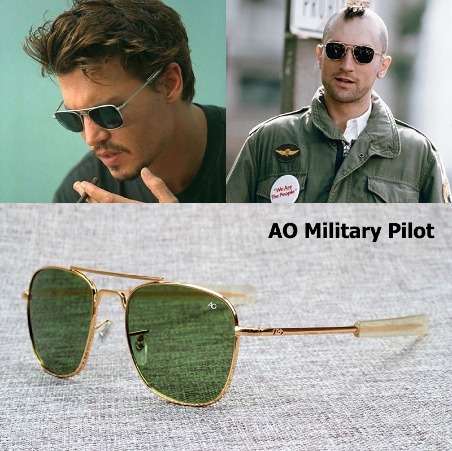 Hot Fashion Army Military Sunglasses AO Aviator Glasses Eyewear Lenses ...
