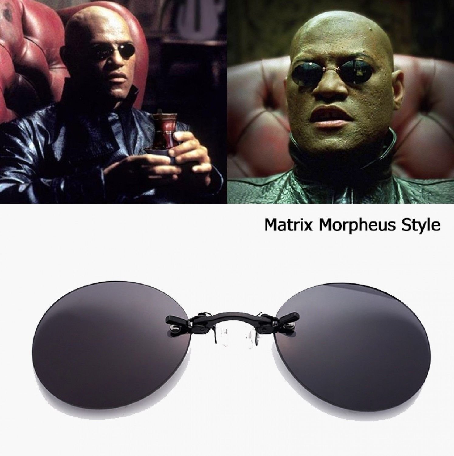 JackJad Fashion The Matrix Morpheus Style Roumd Rimsless Sunglasses Men ...