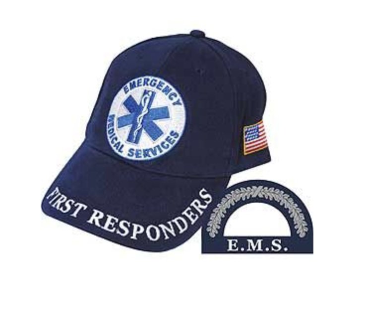 EMS Logo Emergency Medical Services First Responders Hat Cap [Blue ...