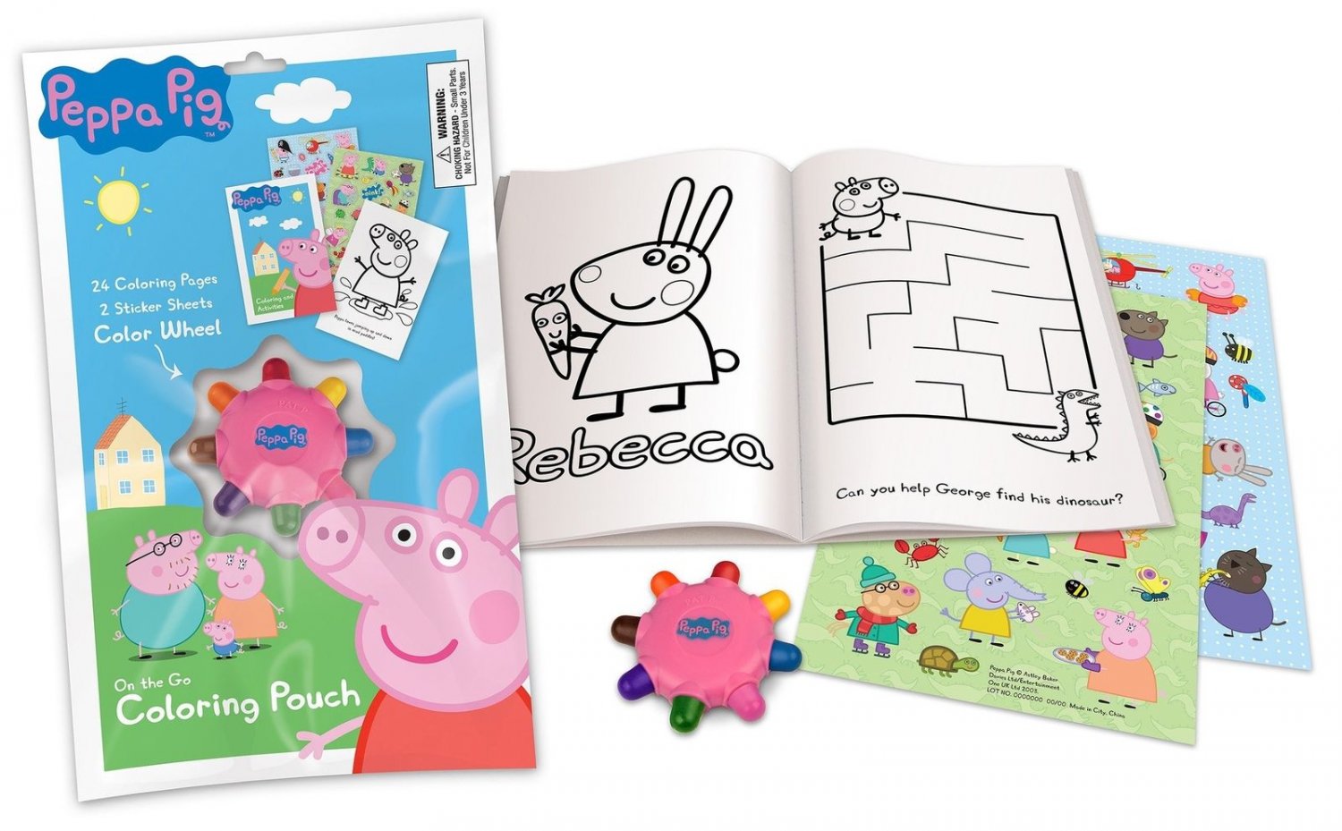 Peppa Pig On The Go Coloring Activity Pouch with Color Wheel and Stickers