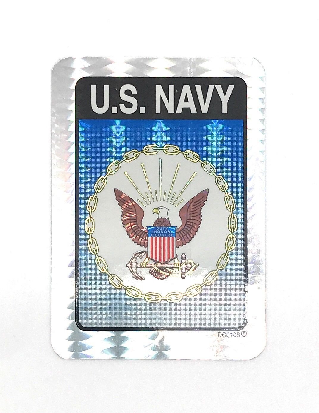 U.S. Navy Logo Emblem Holographic Sticker, 2.5" x 3.5"